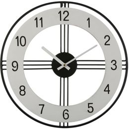 Versa Hazard Dekorative Wanduhr für die Küche, das Wohnzimmer, Esszimmer oder Schlafzimmer, Maßnahmen (h x l x b) 40 x 4 x 40 cm, Metall, Farbe: Weiß und