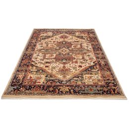 Wollteppich Theko "Saharna 2886" Teppiche Gr. B/L: 60 cm x 90 cm, 10 mm, 1 St., beige Orientalische Muster reine Wolle, Orient-Optik, mit Fransen