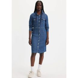 Levi's Jeanskleid LEVI'S "OTTO WESTERN DRESS" Gr. L (40), N-Gr, blau (blue) Damen Kleider Freizeitkleider