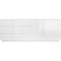 Sideboard Lc "Jupiter Sideboard" Sideboards Gr. B/H/T: 241 cm x 90 cm x 44 cm, 3, weiß (weiß hochglanz lack) Sideboards