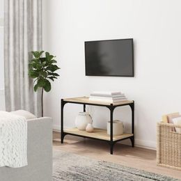 TV-Schrank TV-Lowboard Fernsehschrank Sonoma-Eiche 60x33x41 cm Holzwerkstoff und Stahl BRYJ432220 MAISONCHIC
