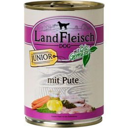 Dr.alder - LandFleisch Junior- Pute mit Frisch-Gemüse - 12 x 400 g nasses Hundefutter in Dosen