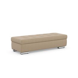 Hocker DOMO collection "Treviso XXL: B/T/H: 161/60/41 cm" Gr. B/H/T: 161 cm x 41 cm x 60 cm, Struktur Chenille, beige (creme) Hocker mit Stauraum Polsterhocker