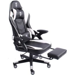 Trisens - Gaming Stuhl im modernen Racing-Design mit ausziehbarer Fußstütze Gaming Chair mit verstellbaren Design Armlehnen ergonomischer