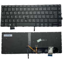 TRADESHOP Original Laptop Tastatur Deutsch qwertz Schwarz mit Trackpoint kompatibel mit hp ZBook Firefly 14 G7, 14 G8 - Trade-shop