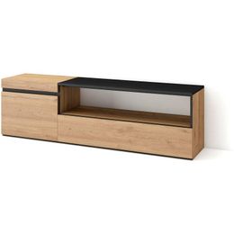 TV-Schrank, Lowboard für Wohnzimmer und Esszimmer 150x45x35cm Für TV-Geräte bis zu 65 Fernsehtisch Moderner Stil Eiche Schwarz - Eiche Schwarz