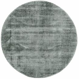 Teppich CarpetFine "Ava Viskoseteppich" Teppiche Gr. Ø 120 cm, 13 mm, 1 St., grün (mint) Esszimmerteppiche