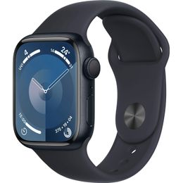 Smartwatch Apple "Watch Series 9 GPS Aluminium 41mm S/M" Smartwatches schwarz (mitternacht) Fitness-Tracker