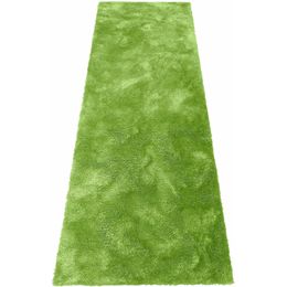 Hochflor-Läufer Bruno Banani "Dana Teppich" Teppiche Gr. B/L: 67 cm x 250 cm, 30 mm, 1 St., grün (olivgrün) Hochflor-Läufer