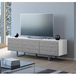 Lowboard DIVENTA Sideboards Gr. B/H/T: 165 cm x 52 cm x 45 cm, grau (weiß grau) Lowboards