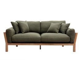 Miliboo Kyo Khaki skandinavisches 3-Sitzer-Sofa mit abnehmbaren Bezügen - Khaki