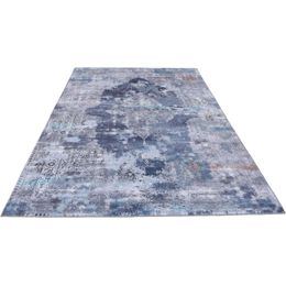 Teppich Gino Falcone "Cecilia 068" Teppiche Gr. B/L: 140 cm x 200 cm, 3 mm, 1 St., blau Orientalische Muster