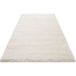 Hochflor-Teppich WECON HOME BASICS "Smilla" Teppiche Gr. B/L: 120 cm x 170 cm, 50 mm, 1 St., beige (creme, weiß) Esszimmerteppiche