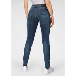 Slim-fit-Jeans Herrlicher "SUPER G SLIM" Gr. 27, Länge 30, blau (easy blue 084) Damen Jeans 5-Pocket-Jeans Röhrenjeans