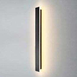 Delaveek - Moderne LED-Wandlampe, Linienform, warmweißes Licht 3000K, für Schlafzimmer, Wohnzimmer, Flur, Eingangsbereich, Schwarz, 30 cm