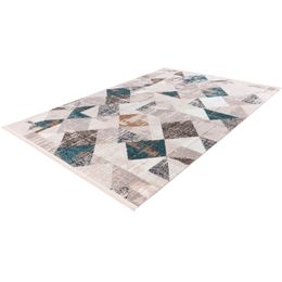 Teppich Calo-deluxe "Miran 125" Teppiche Gr. B/L: 200 cm x 300 cm, 12 mm, 1 St., blau (blau, grau) Esszimmerteppiche