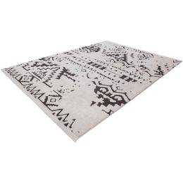 Teppich Andas "Courtney" Teppiche Gr. B/L: 120 cm x 170 cm, 23 mm, 1 St., schwarz-weiß (weiß, schwarz) Esszimmerteppiche