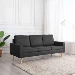 Bonnevie - 3-Sitzer-Sofa,Sofas gerade Dunkelgrau Stoff vidaXL