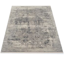 Teppich Musterring "APOLLO" Teppiche Gr. B/L: 67 cm x 130 cm, 8 mm, 1 St., bunt (grau, mehrfarbig) Esszimmerteppiche
