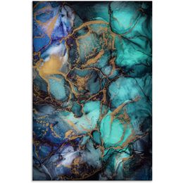 Wandbild Artland "Saphir" Bilder Gr. B/H: 80 cm x 120 cm, Alu-Dibond-Druck Muster Hochformat, 1 St., blau Kunstdrucke