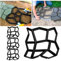 4X Pflasterform Gehweg diy Betonpflaster Schwarz Gießform Garten Schablone Schalungsform - Schwarz - Swanew