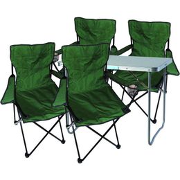 Mojawo 5-teiliges Campingmöbel Set Grün-MMC330871+4xMPO2432