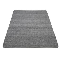 Teppich OCI DIE TEPPICHMARKE "FAVORIT" Teppiche Gr. B/L: 170 cm x 240 cm, 12 mm, 1 St., grau (anthra) Schurwollteppiche Handweb-Teppich aus Indien, handgewebt, hochwertig verarbeitet