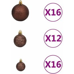 Maison Exclusive - 100-tlg. Weihnachtskugel-Set 3/4/6 cm Braun/Bronze/Golden - Mehrfarbig