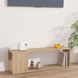 TV-Schrank, TV-Lowboard, tv Möbel, Fernsehschrank Moderner Stil Sonoma-Eiche 100x24x32 cm Holzwerkstoff NMKS80695 MAISONCHIC