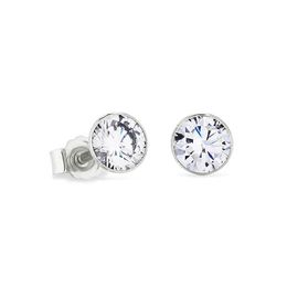 Paar Ohrstecker Firetti "Schmuck Geschenk Silber 925 Ohrschmuck Solitär" Ohrringe Gr. 4,5, Weißgold 585, weiß (weißgoldfarben, kristallweiß, kristallweiß) Damen Ohrstecker