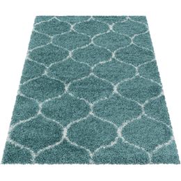 Hochflor-Teppich Ayyildiz Teppiche "SALSA 3201" Teppiche Gr. B/L: 280 cm x 370 cm, 50 mm, 1 St., blau Orientalische Muster