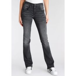 Bootcut-Jeans Herrlicher "BABY" Gr. 25, Länge 32, grau (asphalt) Damen Jeans Bootcut