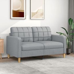 2-Sitzer-Sofa Hellgrau 140 cm Stoff - Grau - Prolenta Premium