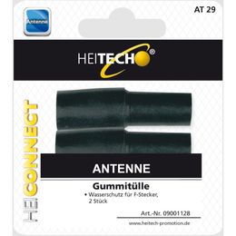 Heitech Gummitülle Wasserschutz für f Stecker - 2er Pack Gummihülle 75 Ohm - Isolierhülle schwarz für F-Stecker - Wetterschutztülle für Koaxial