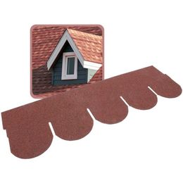 Daprona - Biberschwanz Dachschindeln, Rund 1m x 32cm, 20 Stück, Bitumenschindeln für Gartenhaus, Carport - Rot - Rot