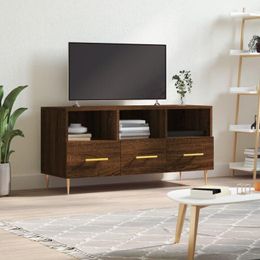 TV-Schrank, TV-Lowboard, tv Möbel, Fernsehschrank Moderner Stil Braun Eichen-Optik 102x36x50 cm Holzwerkstoff NMKS13166 MAISONCHIC