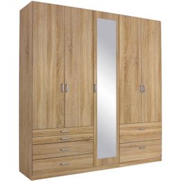 Kleiderschrank Rauch "Wildberg" Schränke Gr. B/H/T: 225 cm x 230 cm x 54 cm, 5 St., braun (struktureichefarben hell) Kleiderschränke