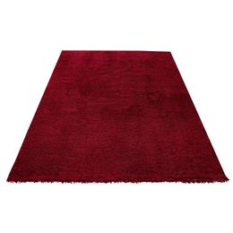 Teppich my home "Desner, Hochflor Teppiche" Teppiche Gr. B/L: 80 cm x 150 cm, 38 mm, 1 St., rot Esszimmerteppiche