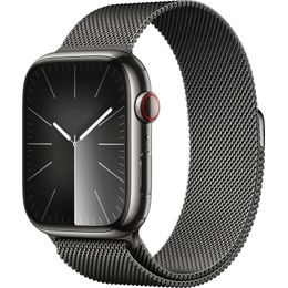 Smartwatch Apple "Watch Series 9 GPS + Cellular Stainless Steel 45mm" Smartwatches grau (graphite) Fitness-Tracker Bestseller
