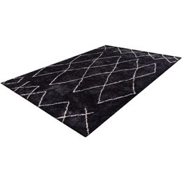 Hochflor-Teppich Calo-deluxe "Elvar-4000" Teppiche Gr. B/L: 120 cm x 170 cm, 27 mm, 1 St., grau (anthrazit) Esszimmerteppiche