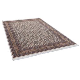Orientteppich Theko "Benares Herati" Teppiche Gr. B/L: 40 cm x 60 cm, 12 mm, 1 St., braun (braun, creme) Schurwollteppiche