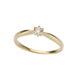 Solitärring Firetti "Schmuck Geschenk Gold 750 Damenring Verlobungsring Goldring Solitär" Fingerringe Gr. 16, 0,15 ct P2 = erkennbare Einschlüsse, Gelbgold 750-Diamanten, gelb (gelbgoldfarben) Damen Solitär Ringe