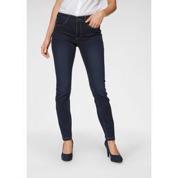 Skinny-fit-Jeans MAC "Dream Skinny" Gr. 42, Länge 32, blau (dark blue wash) Damen Jeans Röhrenjeans