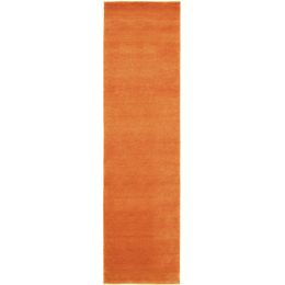 Läufer morgenland "GABBEH FEIN FLOWY" Teppiche Gr. B/L: 80 cm x 300 cm, 19 mm, 1 St., orange Teppichläufer