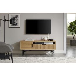 TV-Board Salesfever Sideboards Gr. B/H/T: 120 cm x 50 cm x 40 cm, mit Türe, Schublade und einem offenem Fach, 1, beige (natur, schwarz) TV-Lowboards