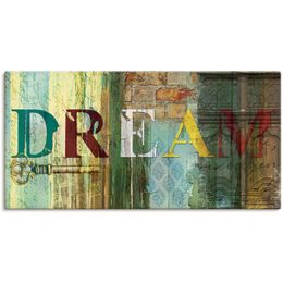 Wandbild Artland "Traum" Bilder Gr. B/H: 150 cm x 75 cm, Leinwandbild Sprüche & Te x te Querformat, 1 St., bunt Kunstdrucke