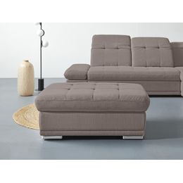 Hocker COTTA "Holiday" Gr. B/H/T: 112 cm x 46 cm x 72 cm, Chenille-Struktur, grau (taupe) COTTA