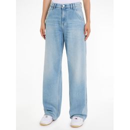 Weite Jeans Tommy Jeans "DAISY JEAN LW BGY BH6110" Gr. 33, Länge 32, blau (denim light) Damen Jeans Weite