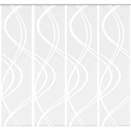 Schiebegardine Home Wohnideen "TIBERIO 4er SET" Gardinen Gr. 245 cm, Paneelwagen, 60 cm, weiß (wollweiß) Schiebegardinen transparent
