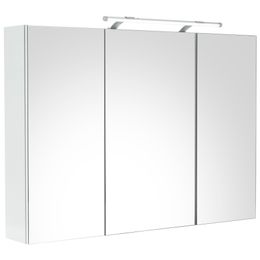 Spiegelschrank Schildmeyer "Dorina" Schränke Gr. B/H/T: 100 cm x 71 cm x 16 cm, 3 St., weiß (weiß glanz) Bad-Spiegelschränke